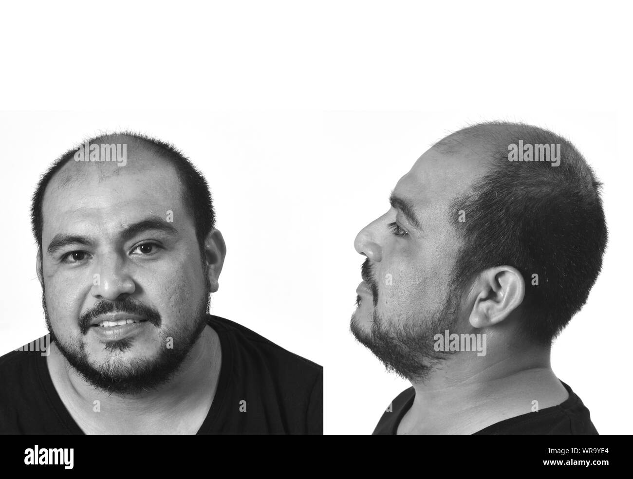 portrait of man latin man front and profile Stock Photo - Alamy