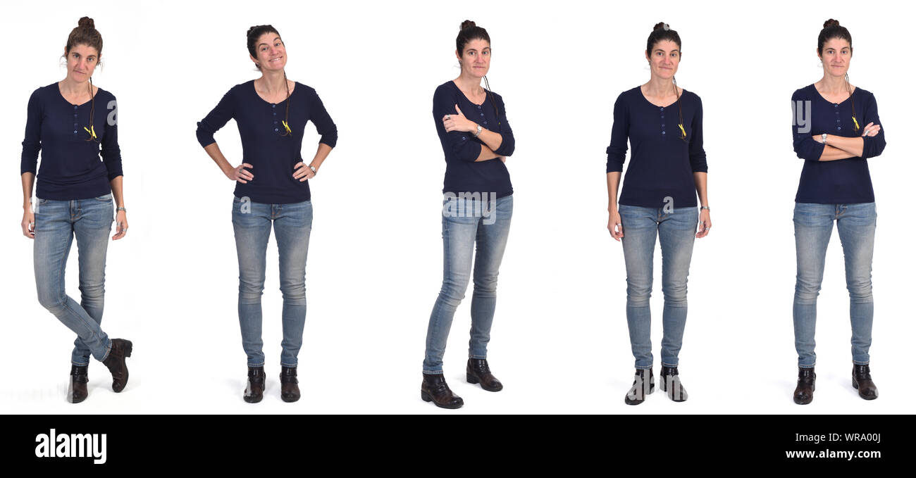 woman with different ways of standing Stock Photo - Alamy