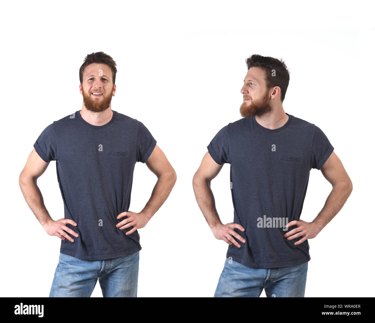 Man profile eyes looking to side Cut Out Stock Images & Pictures - Alamy