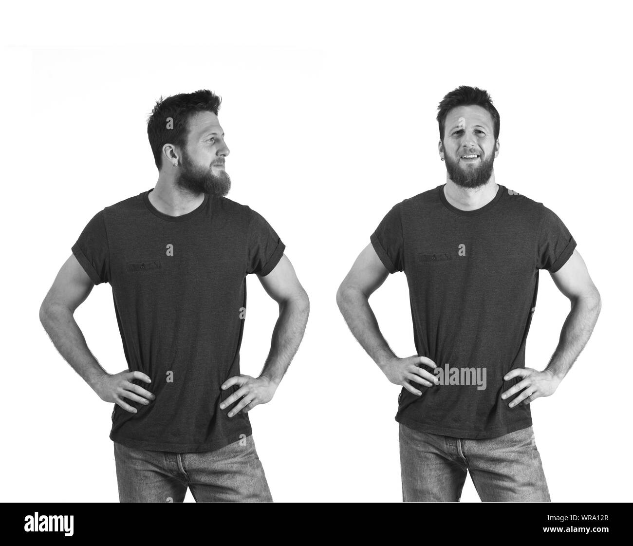 portrait of man front and profile Stock Photo - Alamy