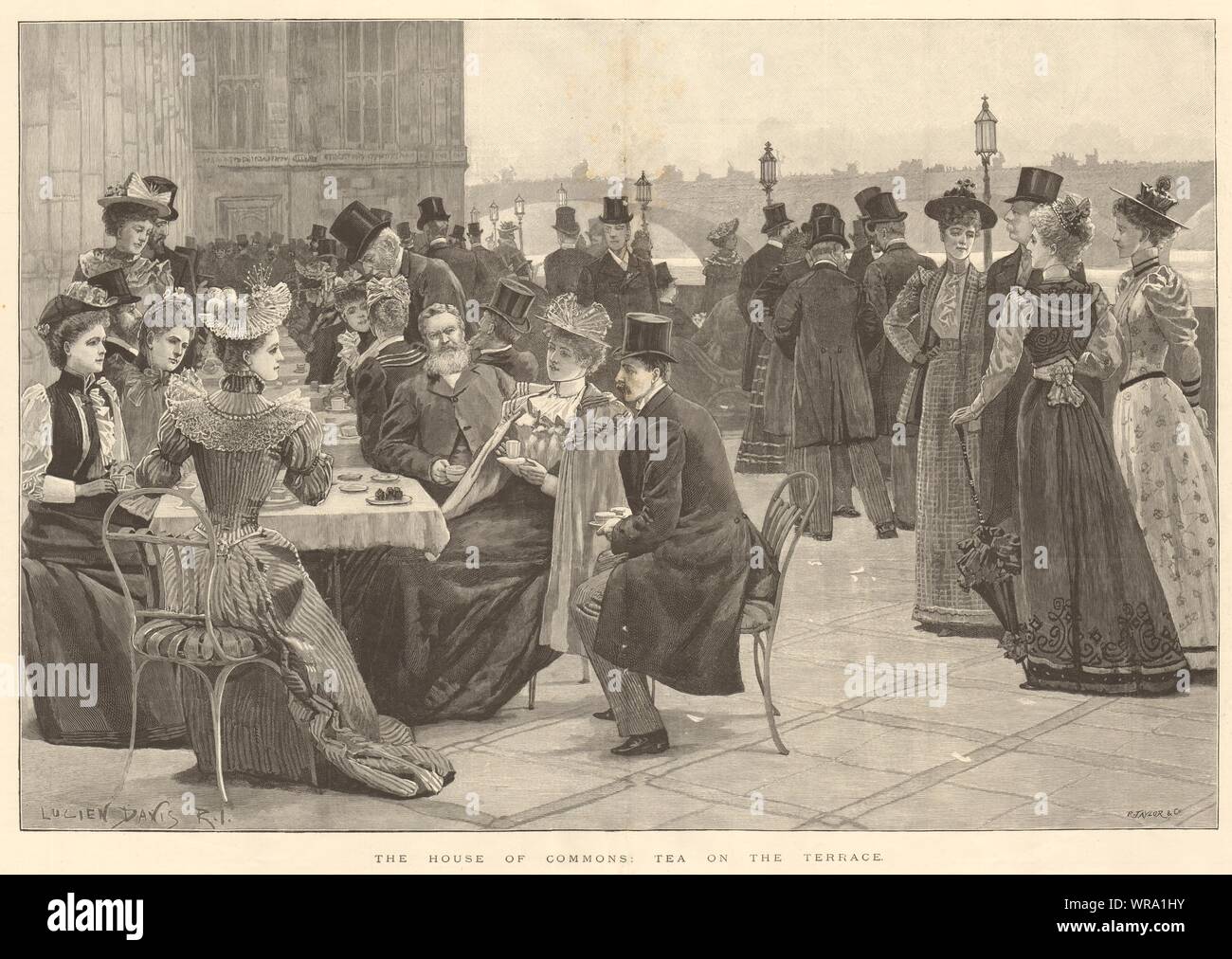 The House of Commons: tea on the terrace. London. Society 1893 ILN full ...
