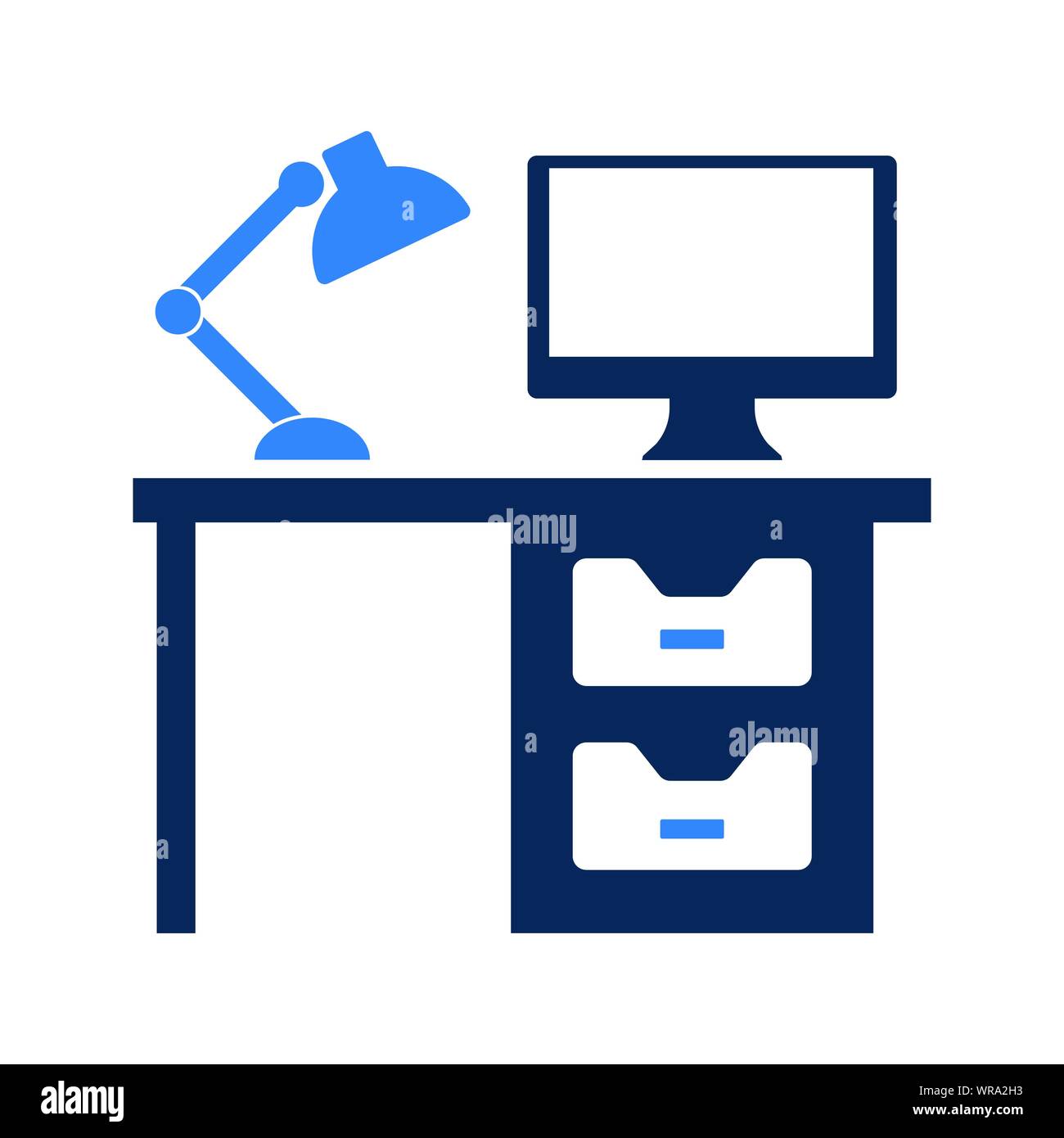 Computer desk Icon Stock Vector Image & Art - Alamy