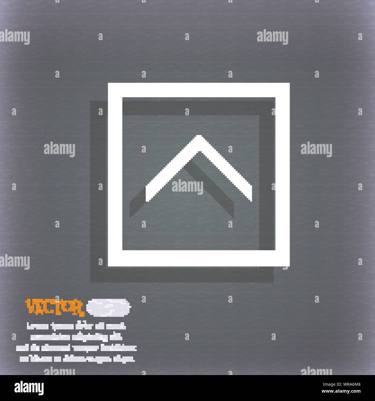 Direction arrow up icon symbol on the blue-green abstract background ...