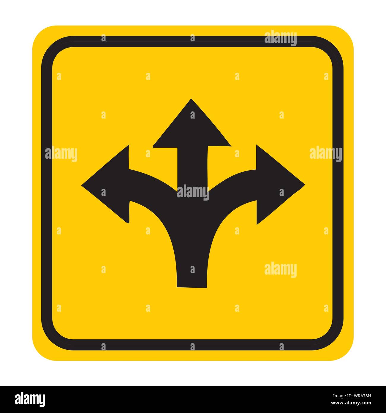 tree way fork road sign Stock Vector Image & Art - Alamy