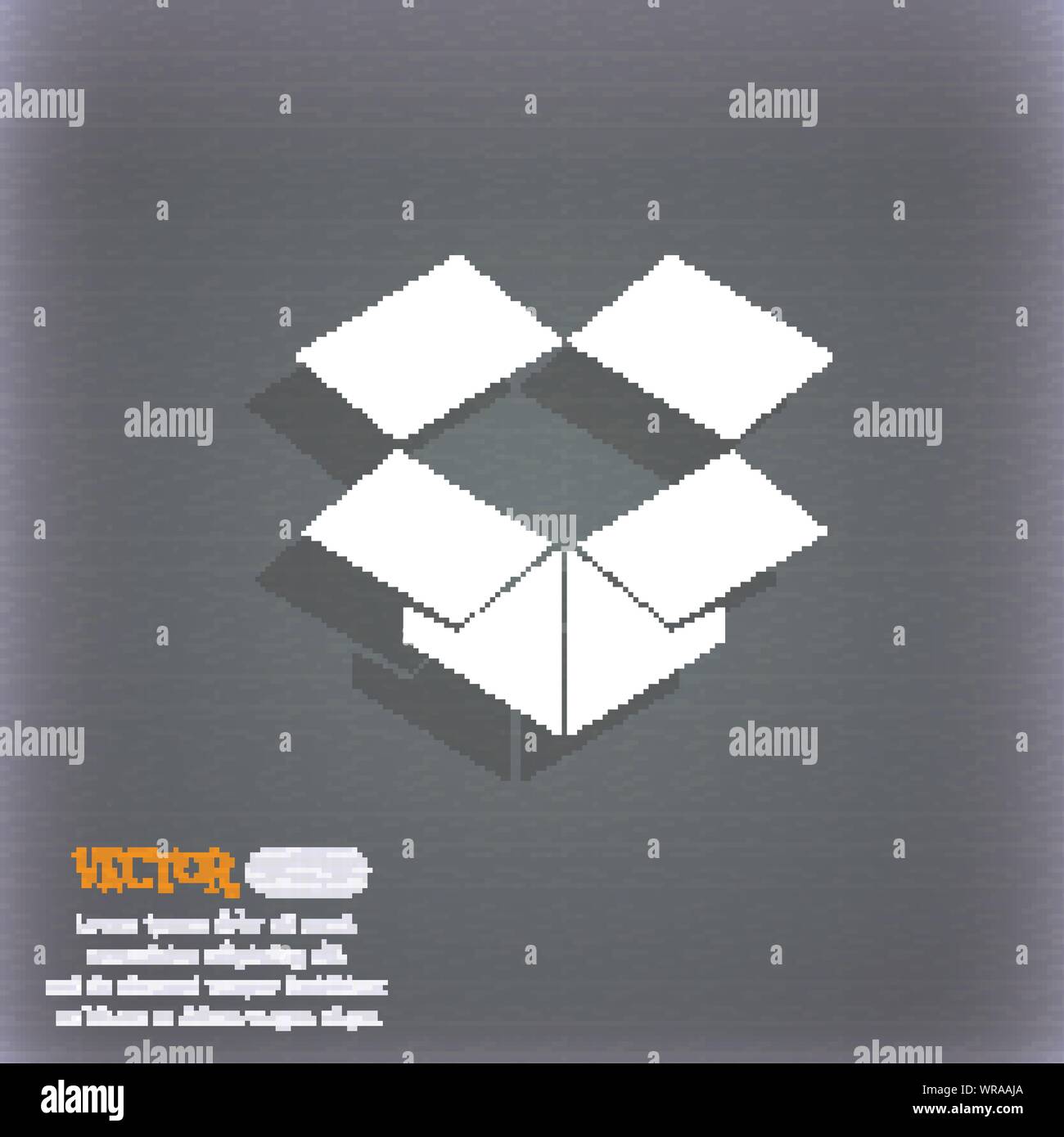 open box icon symbol on the blue-green abstract background with shadow ...