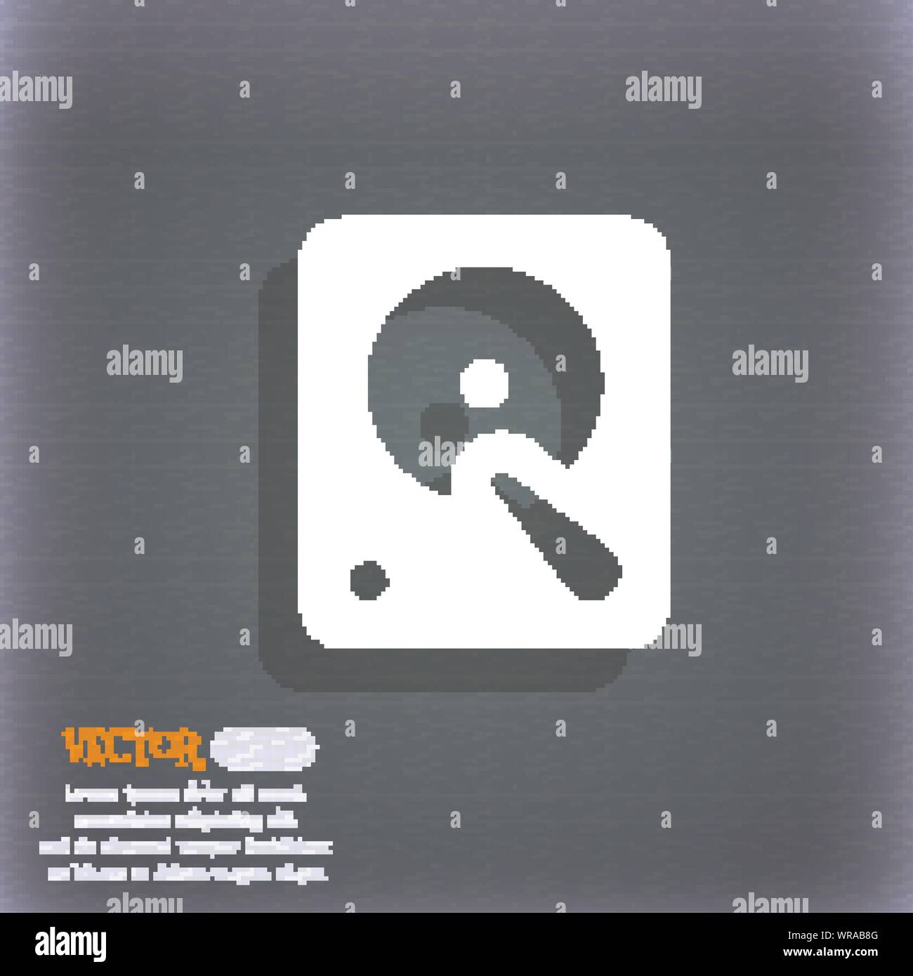 hard disk icon symbol on the blue-green abstract background with shadow ...