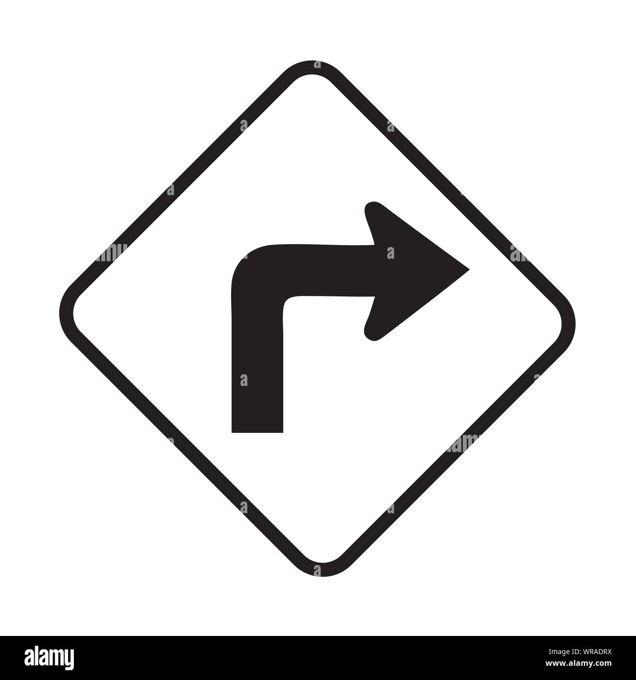 Turn Right Left Road Sign Vector Stock Vector Image And Art Alamy