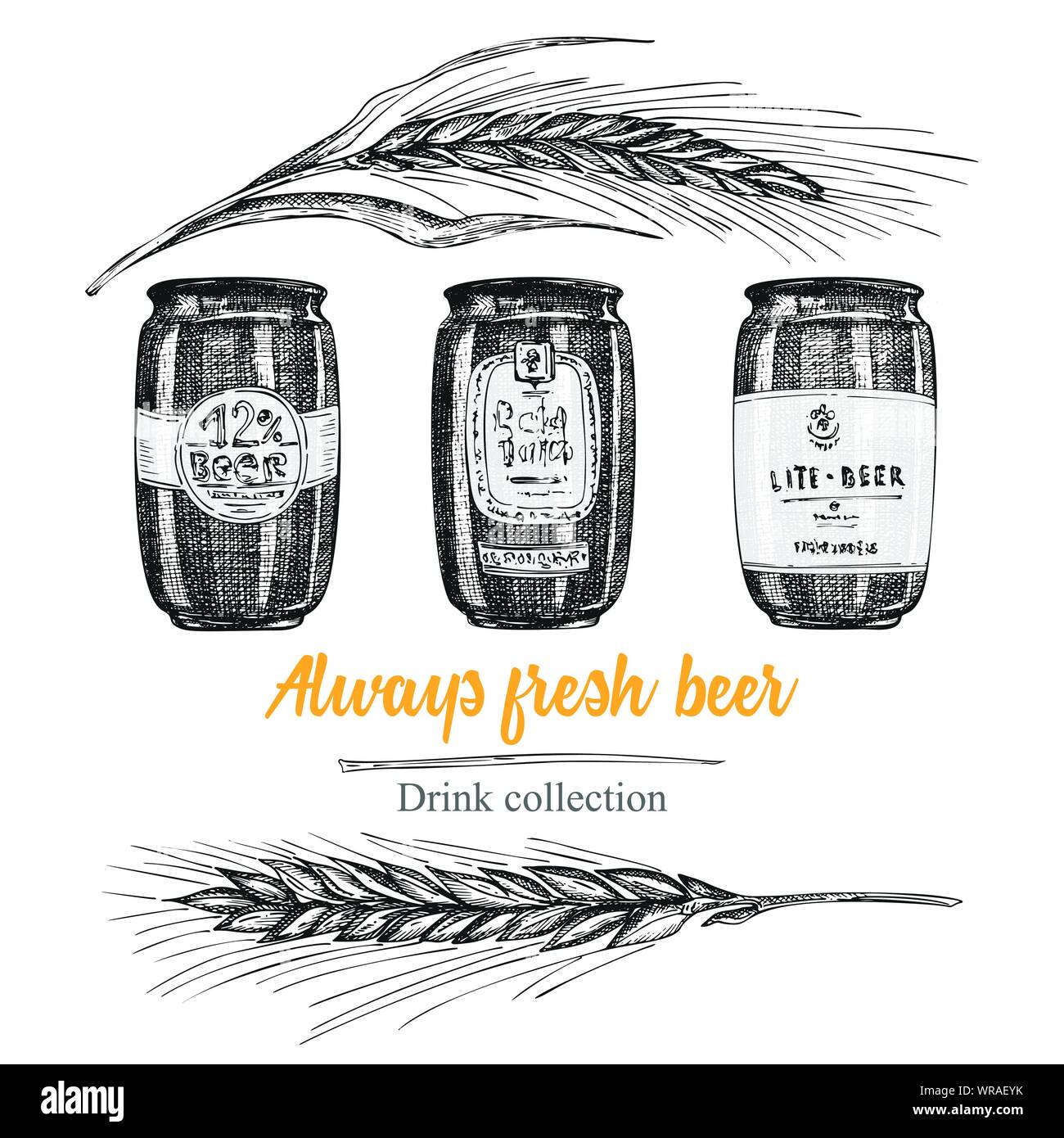 Vintage engraved beer bottle Cut Out Stock Images & Pictures - Alamy