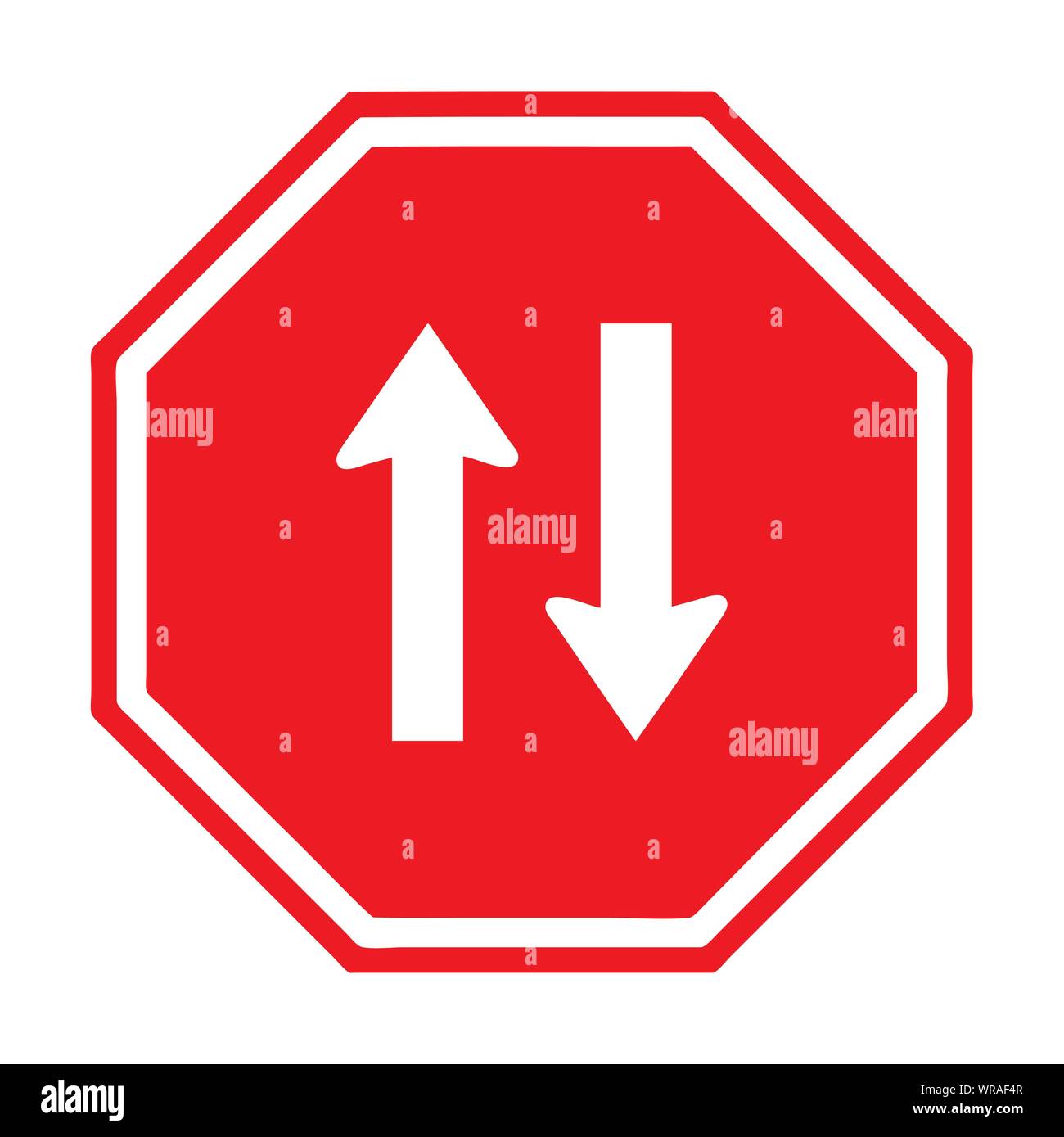 two way road sign vector Stock Vector Image & Art - Alamy