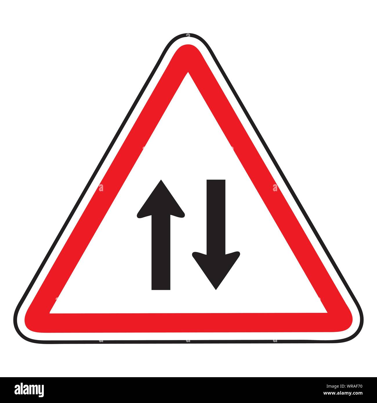 two way road sign vector Stock Vector Image & Art - Alamy