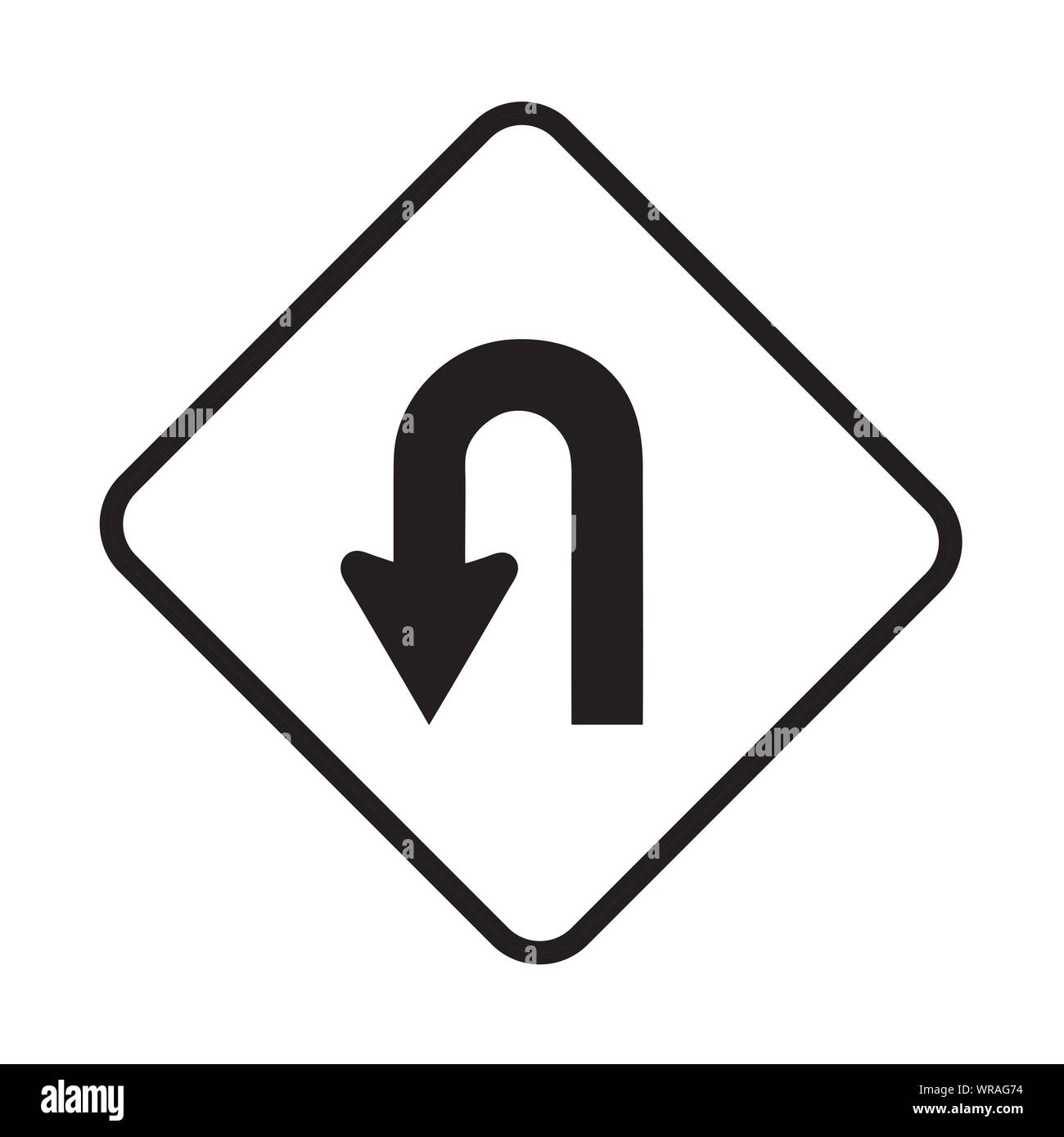 u turn sign vector Stock Vector Image & Art - Alamy