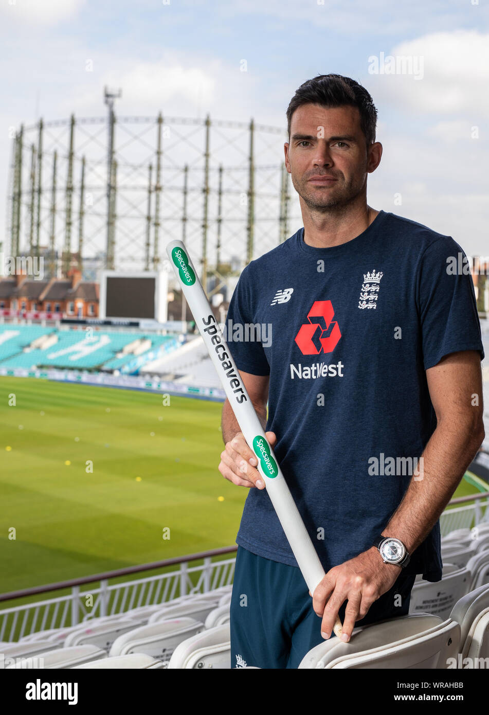 England cricket player James Anderson poses ahead of the Fifth ...