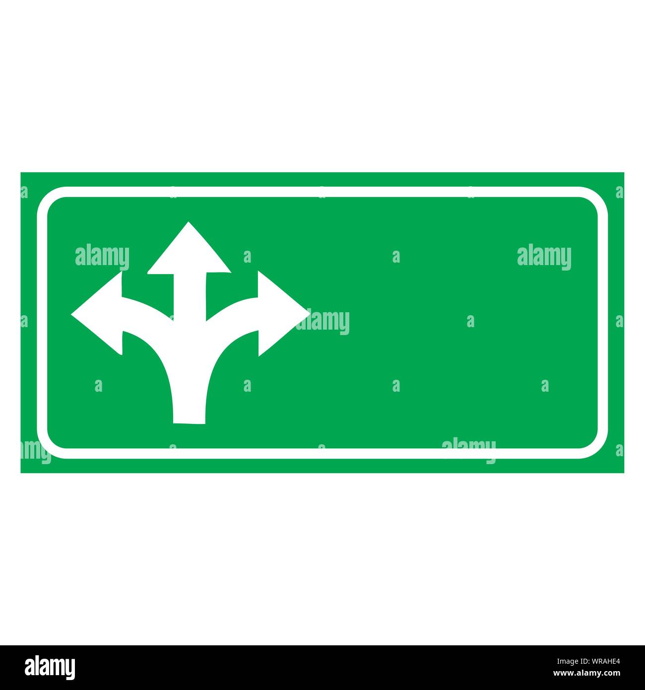 Three, Way, Fork, road, sign, vector Stock Vector Image & Art - Alamy