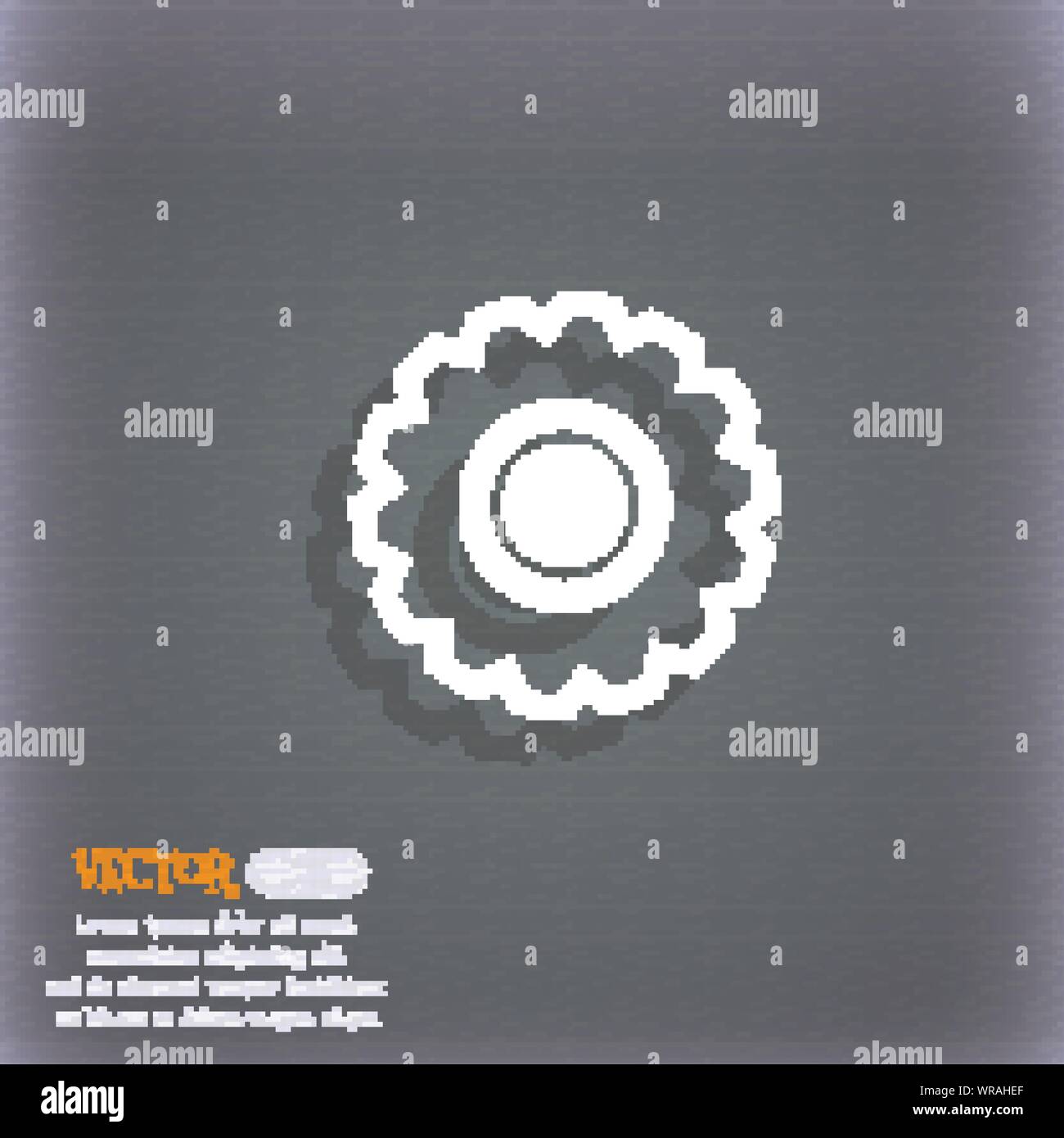 cogwheel icon symbol on the blue-green abstract background with shadow and space for your text ...