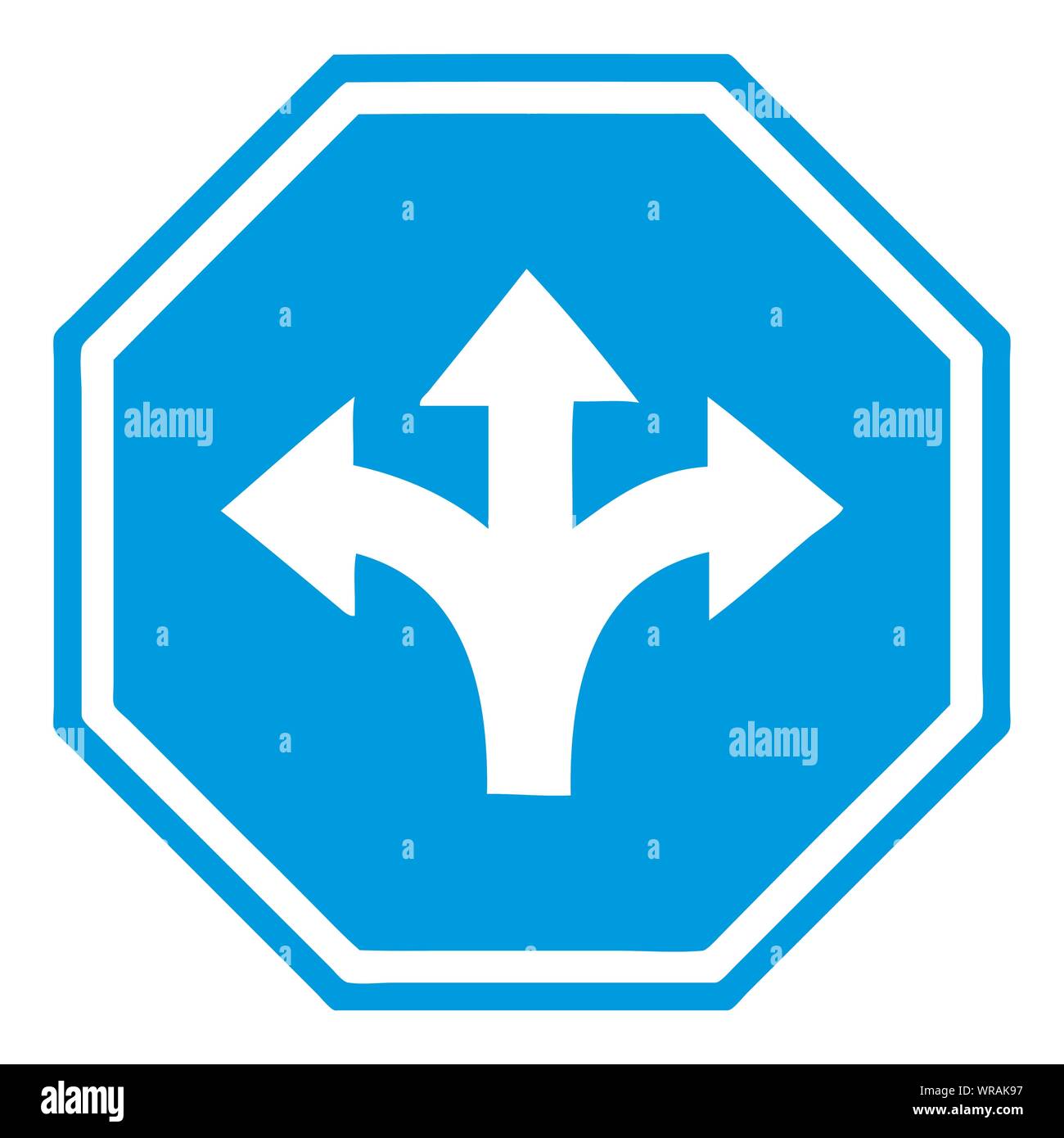 Split road sign yellow Stock Vector Images - Alamy