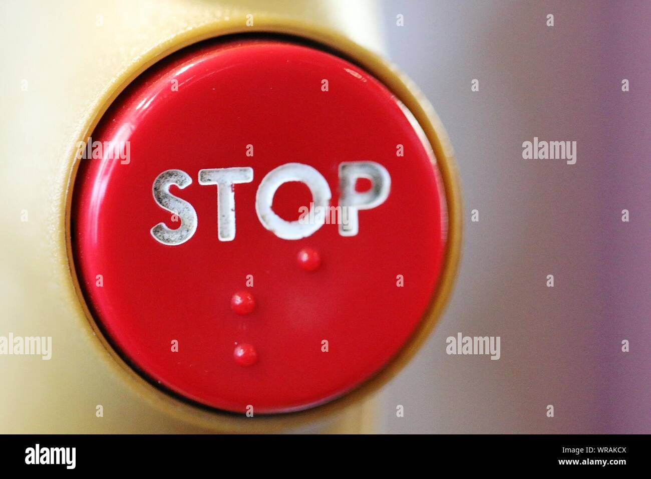Bus red stop button hi-res stock photography and images - Alamy