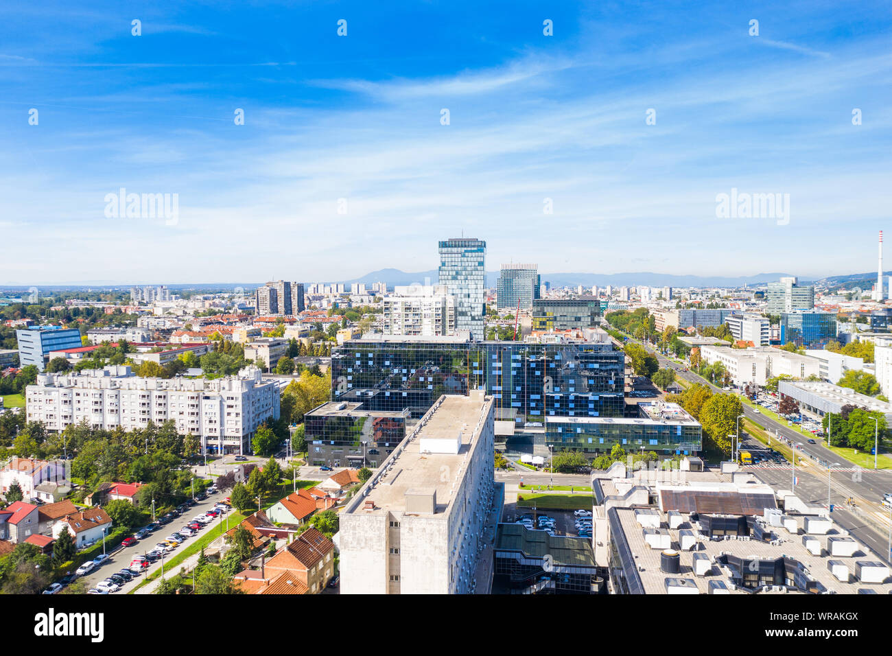 Croatia, city of Zagreb, panoramic view of business center and modern ...