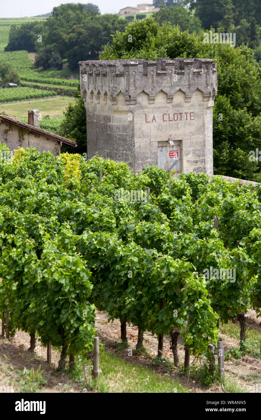 Town of Saint-Emilion, France. Picturesque view of Chateau la Clotte on ...