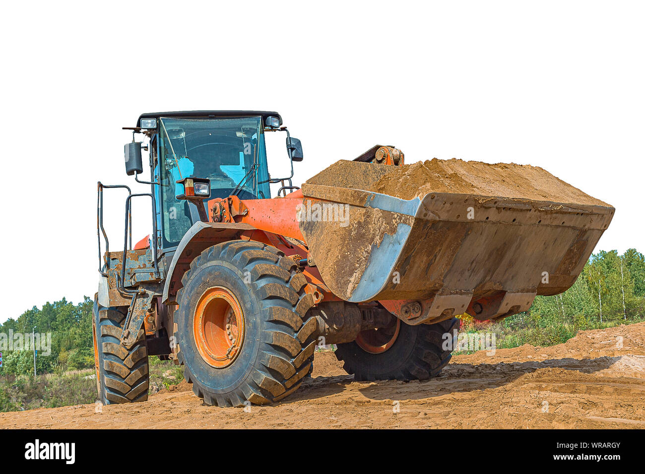 Backhoe loader or bulldozer - excavator with clipping path isolated on ...