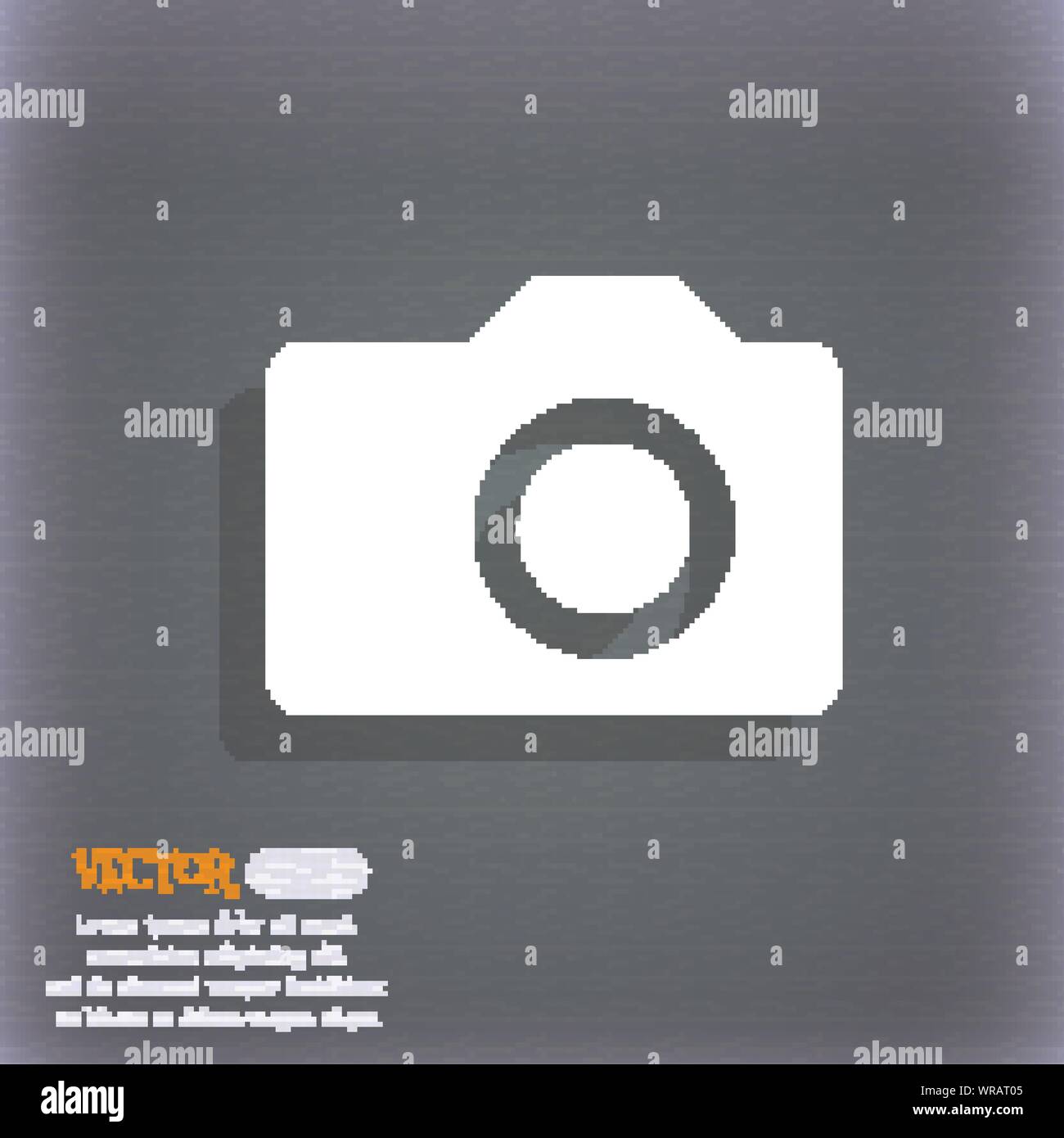 Digital photo camera icon symbol on the blue-green abstract background ...