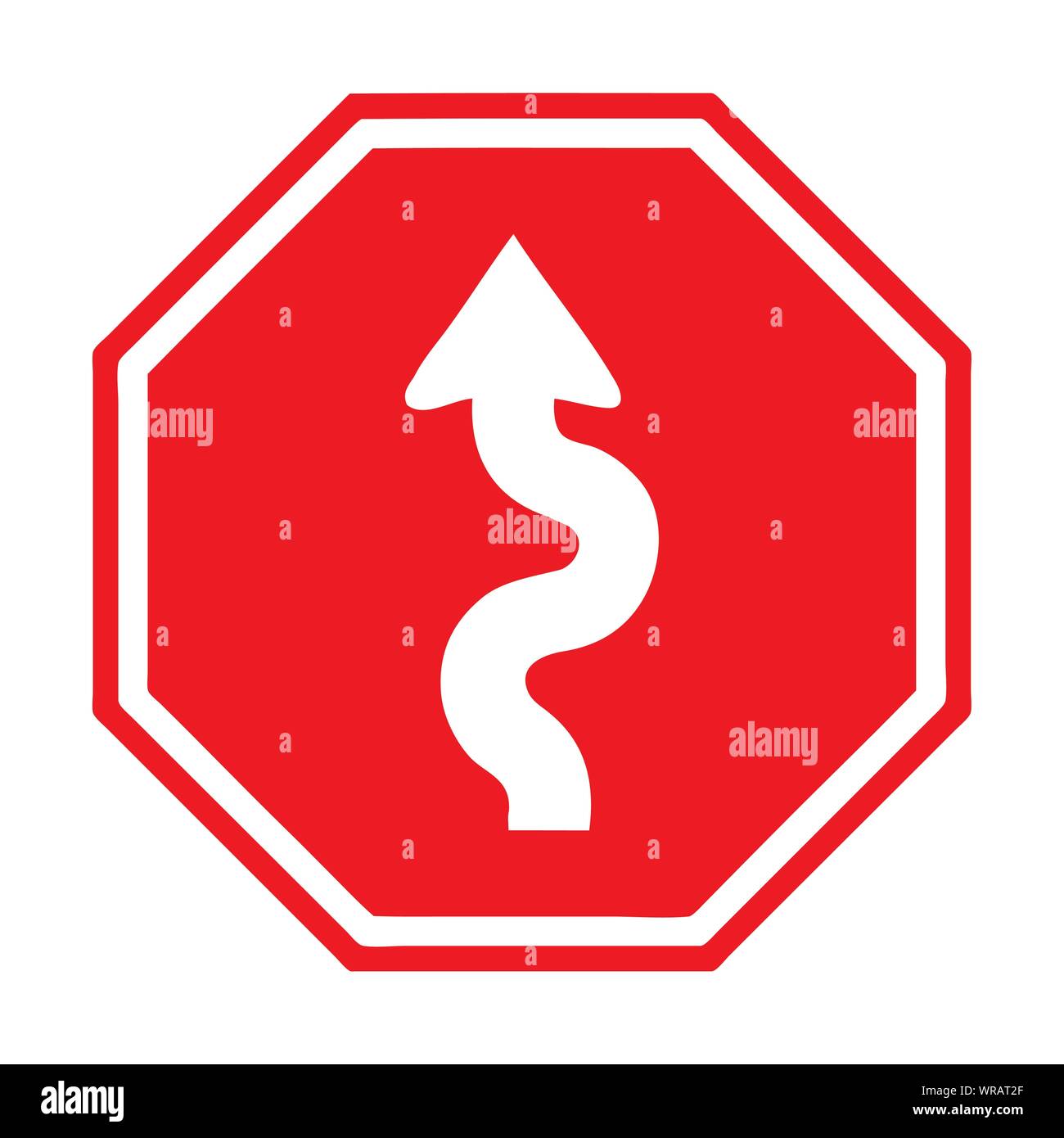 winding road sign vector Stock Vector Image & Art - Alamy