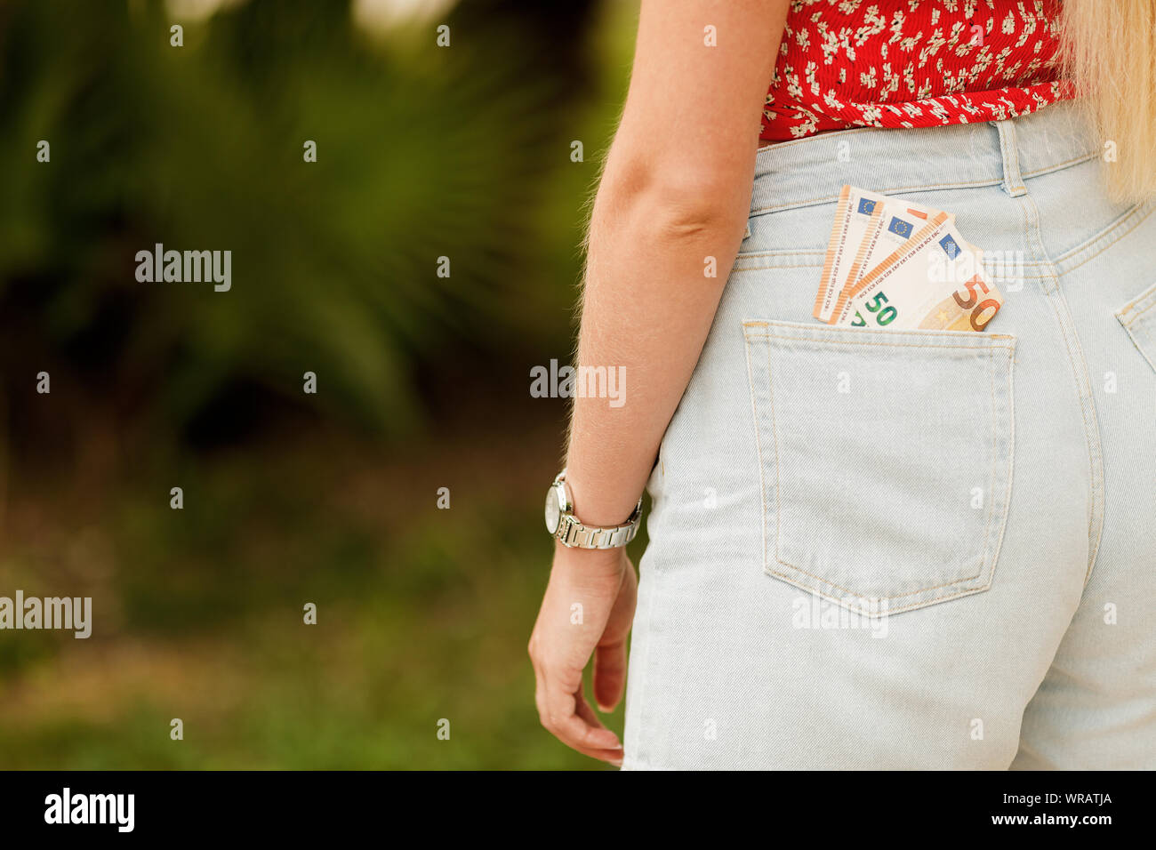 Euro Money. Girl's with euro bills Stock Photo - Alamy