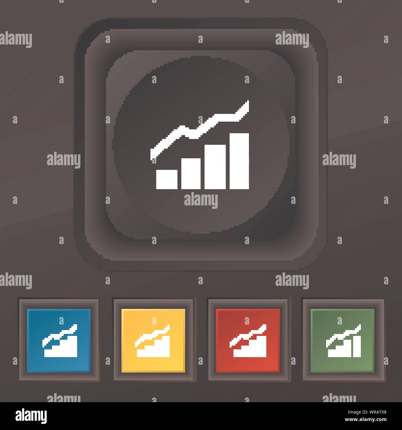 Growth and development concept. graph of Rate icon symbol. Set of five ...