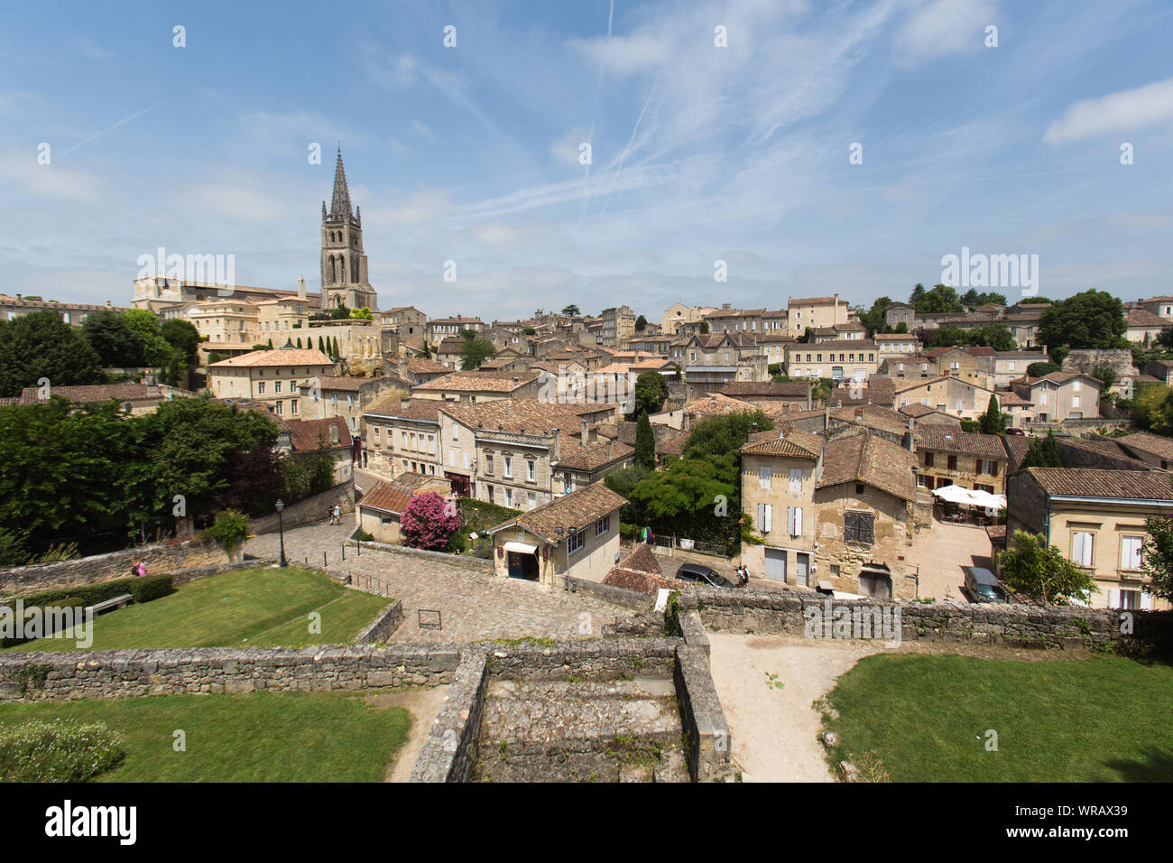 Town of Saint-Emilion, France. Picturesque panoramic view overlooking ...