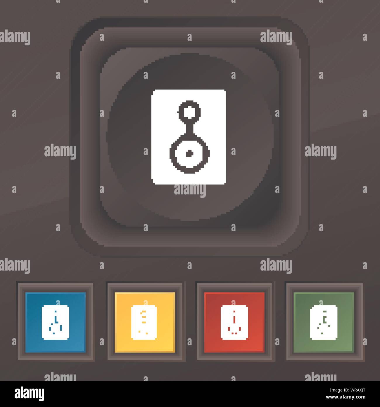 Video Tape icon symbol. Set of five colorful, stylish buttons on black ...