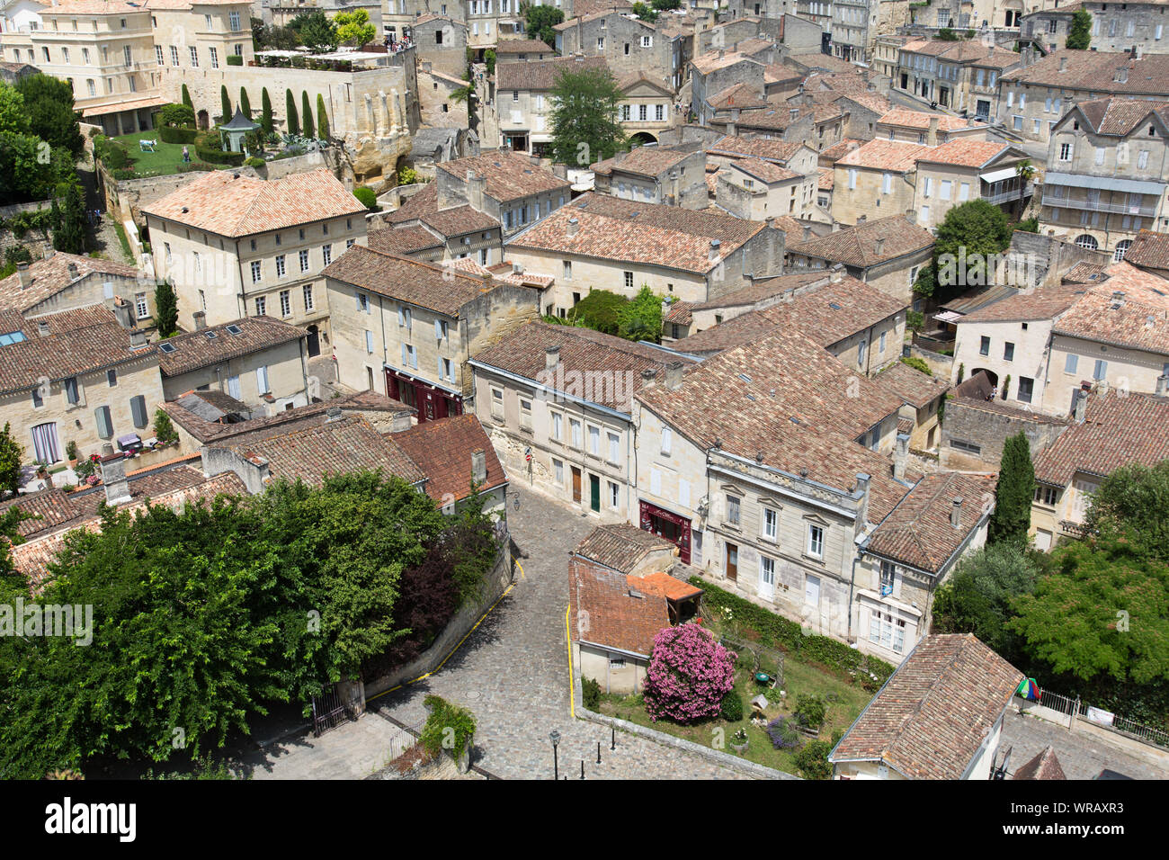 Town of Saint-Emilion, France. Picturesque panoramic view overlooking ...