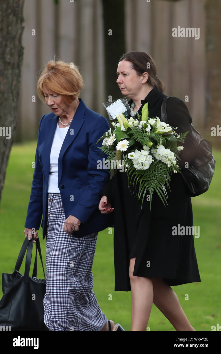 Unidentified mourners arriving for the funeral mass of Nora Quoirin at ...