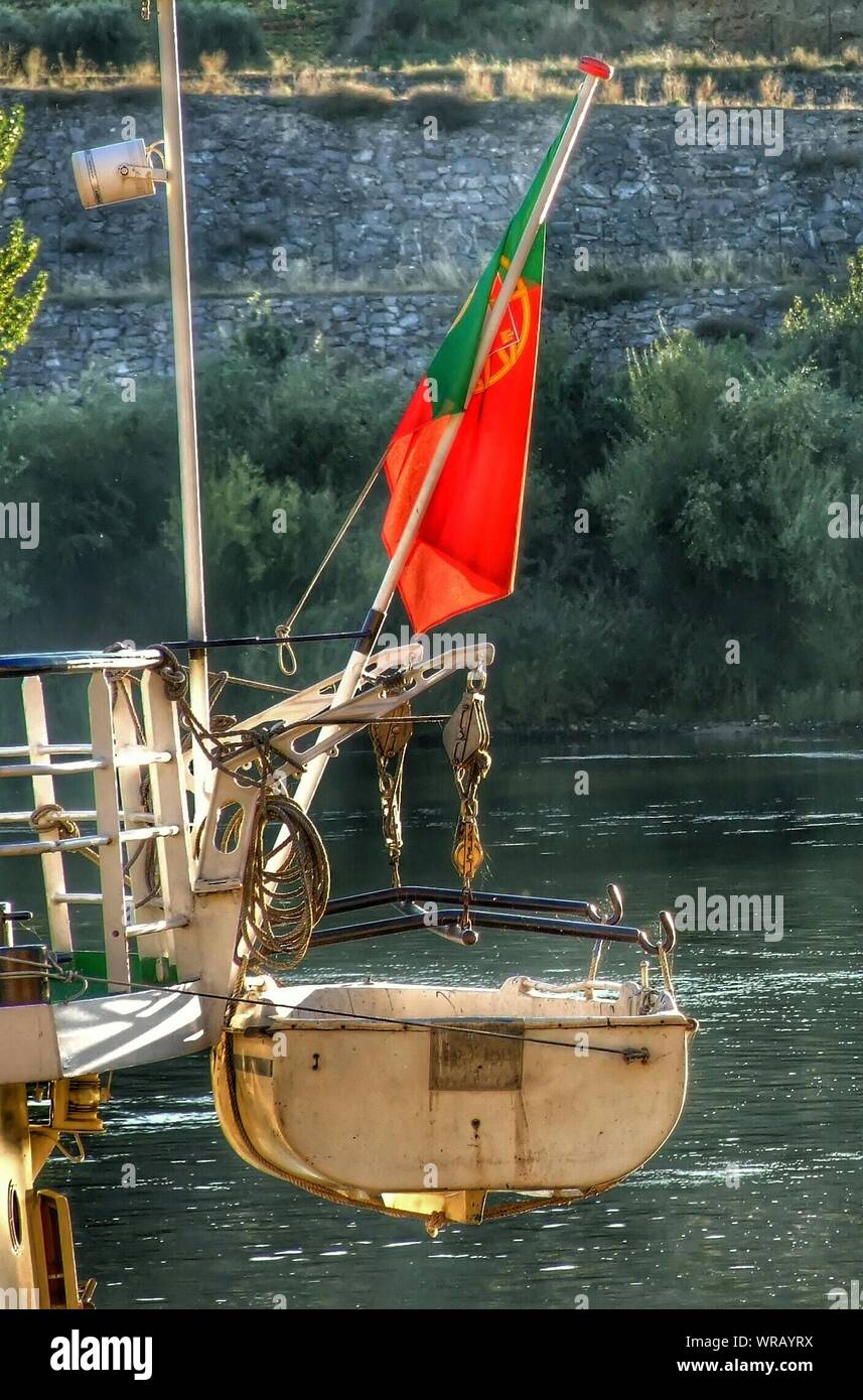 Boat Hanging On Railings Stock Photo - Alamy