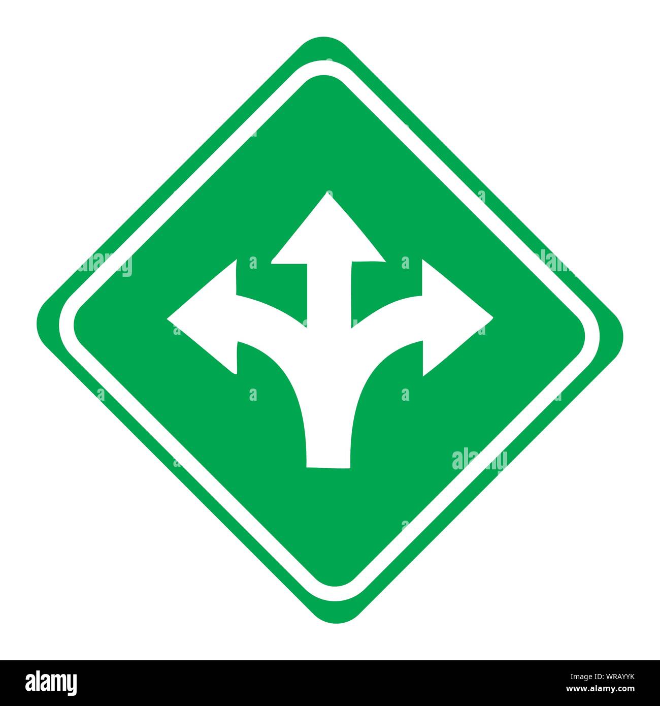 three way fork road sign vector Stock Vector Image & Art - Alamy