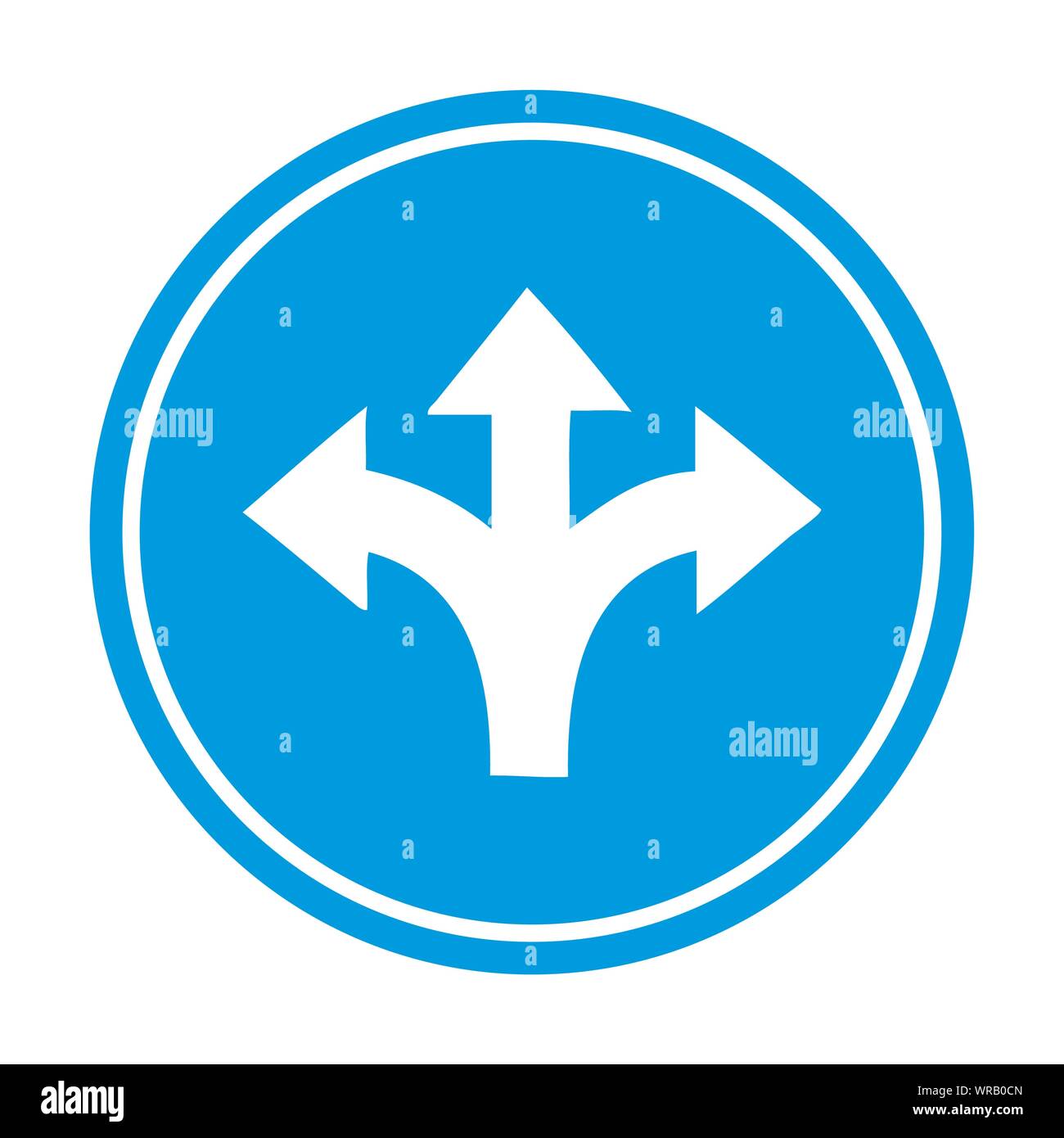 three way fork road sign vector Stock Vector Image & Art - Alamy