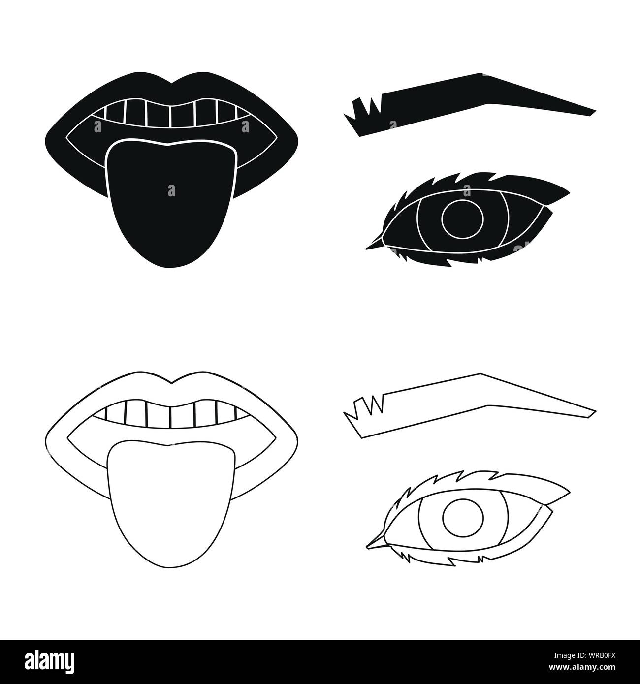 Vector illustration of body and part logo. Set of body and anatomy ...