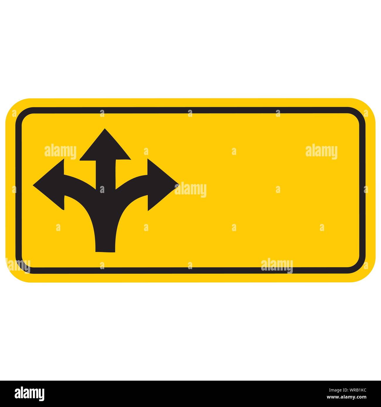 three way fork road sign vector Stock Vector Image & Art - Alamy