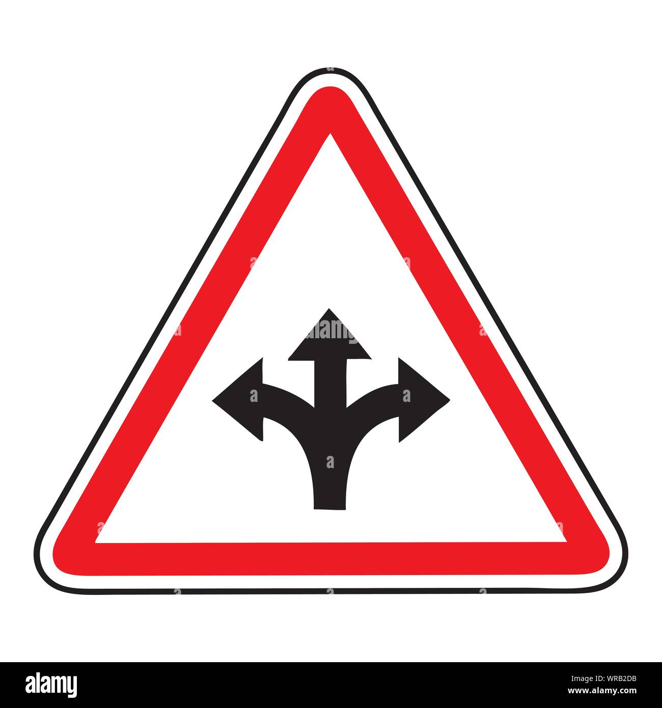 three way fork road sign vector Stock Vector Image & Art - Alamy