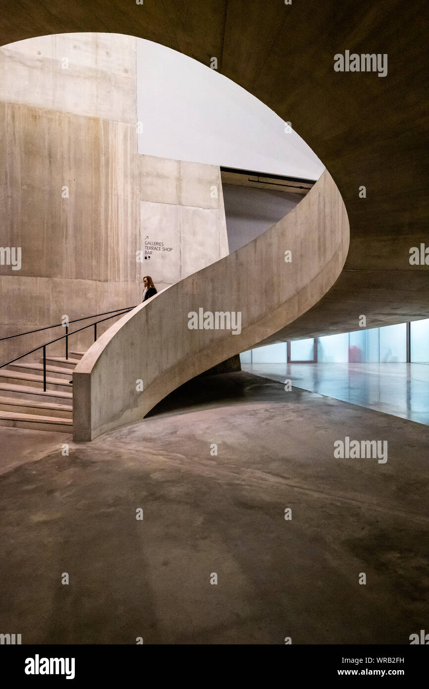 London, United Kingdom – February 2, 2019. The curved concrete ...