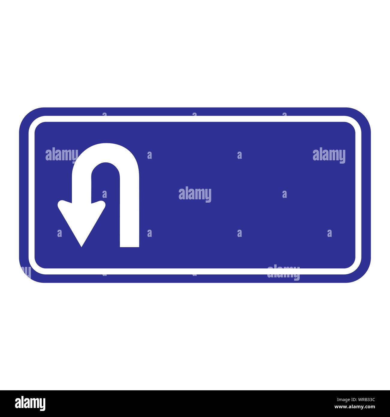 u turn road sign Stock Vector Image & Art - Alamy