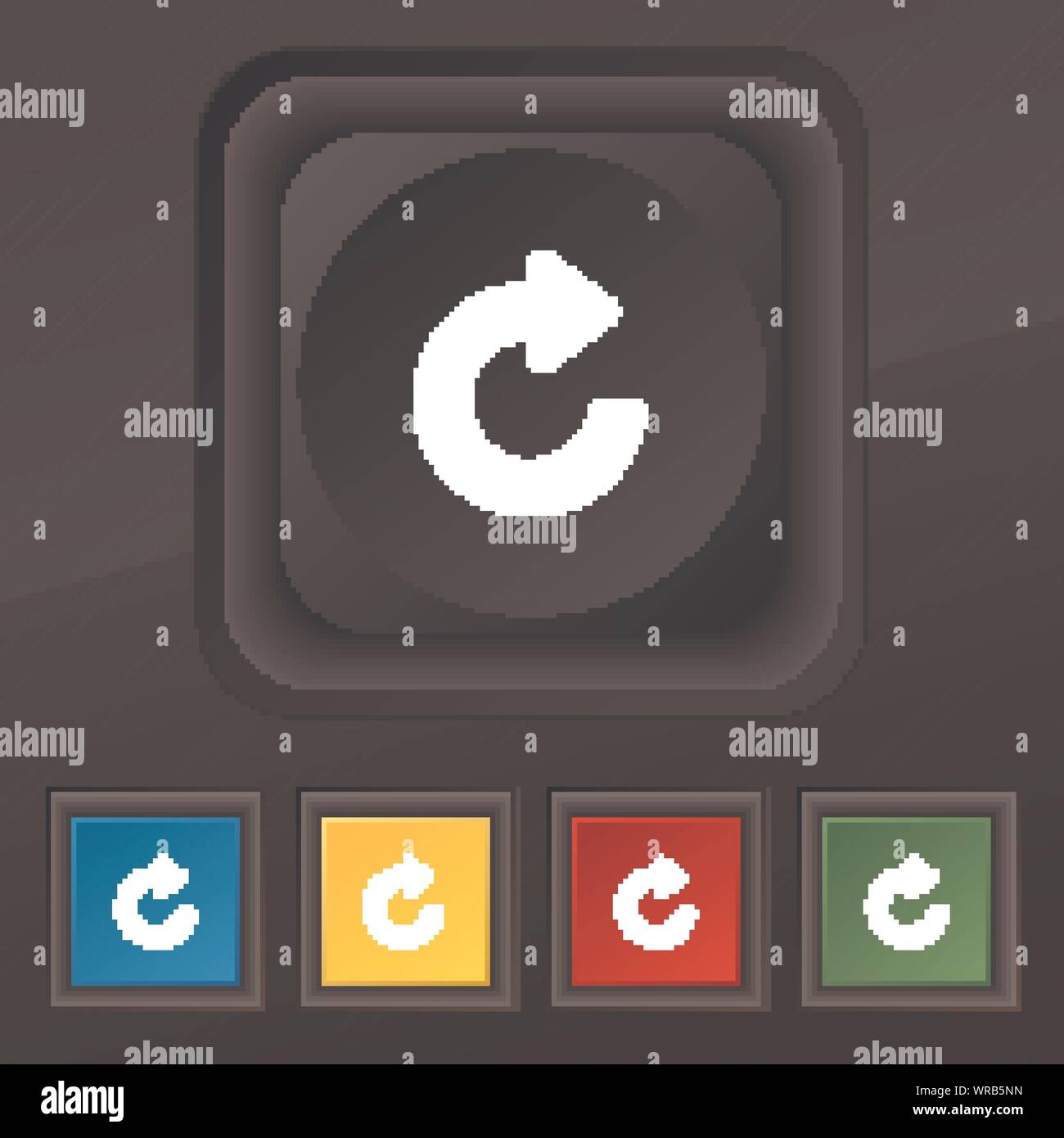 Upgrade, arrow icon symbol. Set of five colorful, stylish buttons on ...