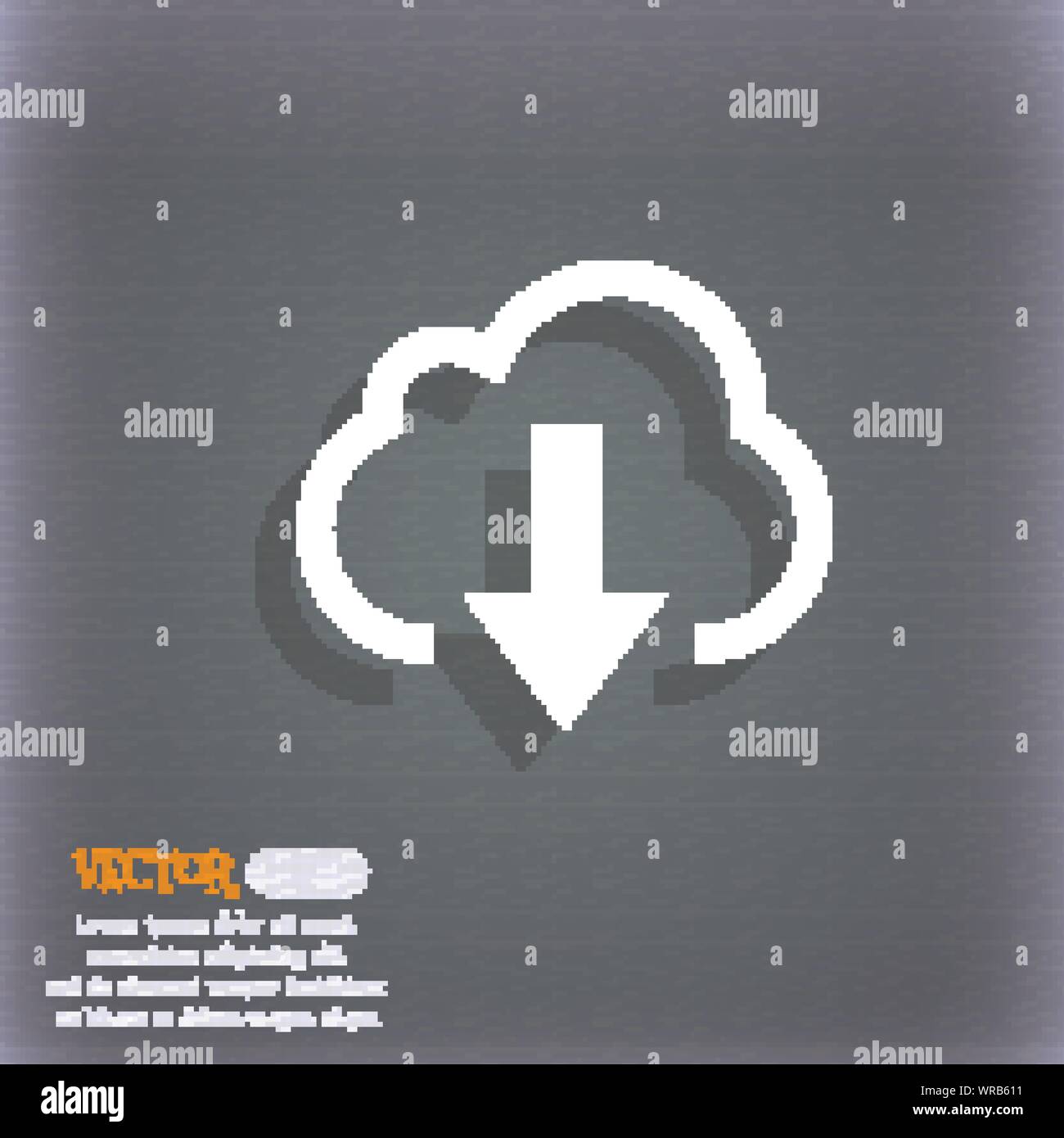 Download from cloud icon symbol on the blue-green abstract background ...