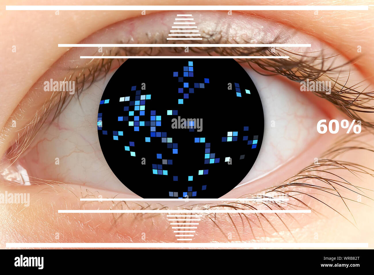Security scan of iris or retina to determine identity Stock Photo - Alamy
