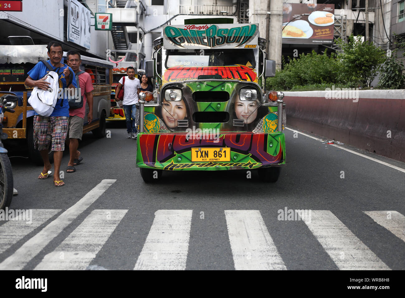 Manila, Philippines. 31st July, 2019. A jeepney drives through the ...