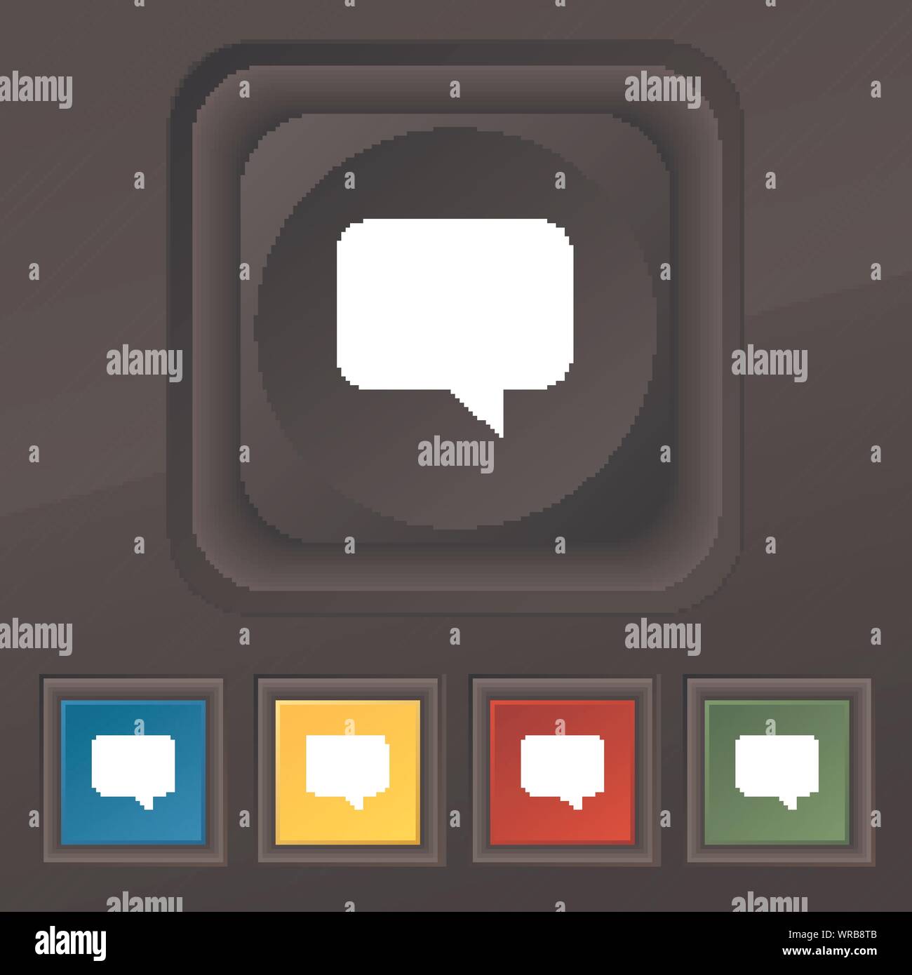 speech bubble, Chat think icon symbol. Set of five colorful, stylish ...