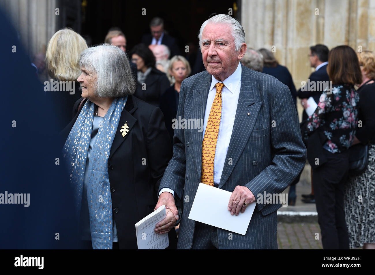 Lord David Steel and wife Judith leave Westminster Abbey in London ...