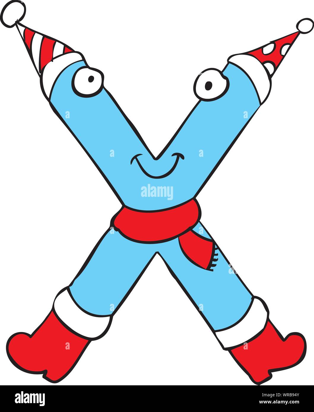 cartoon alphabet illustration christmas concept Stock Vector Image ...