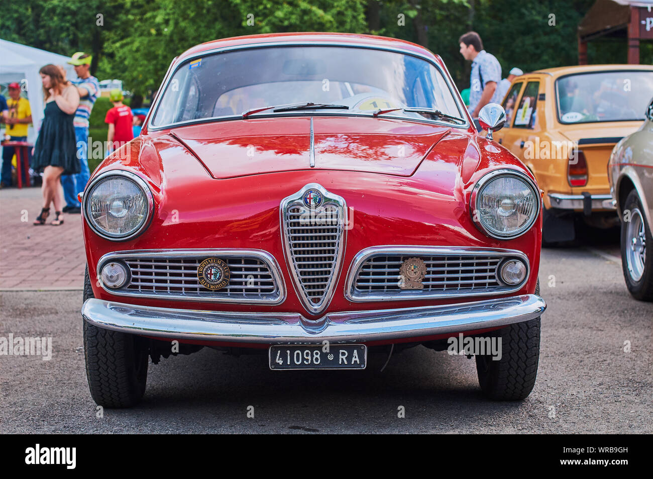 Vintage red car Alfa Romeo Giulietta Sprint Stock Photo - Alamy