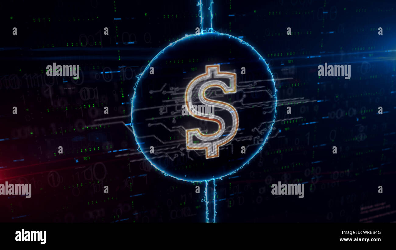 Cyber safety with key symbol hologram 3d illustration. Modern concept of computer security ...