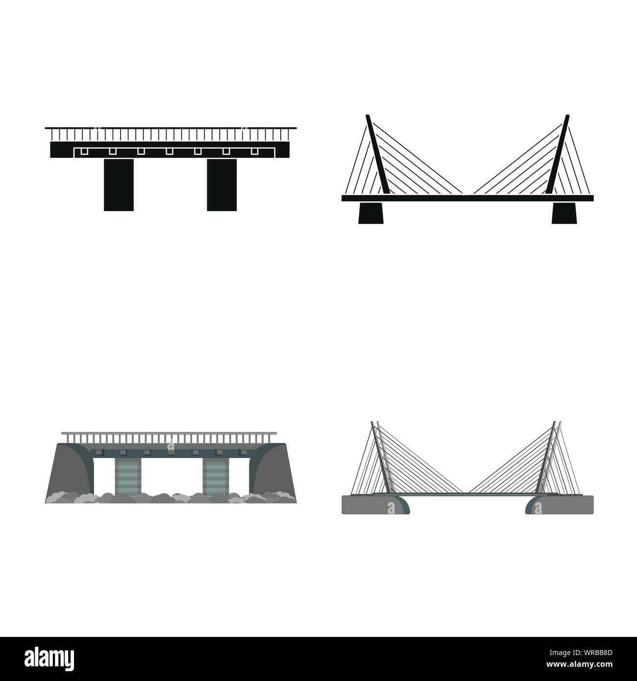 Isolated object of connection and design icon. Collection of connection and side vector icon for ...