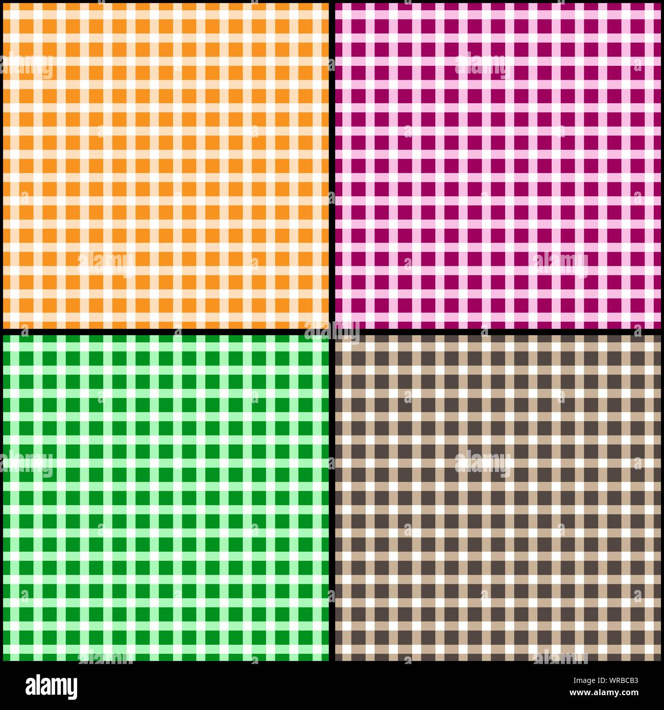Set of seamless geometric patterns of squares, diamonds. Random colors ...